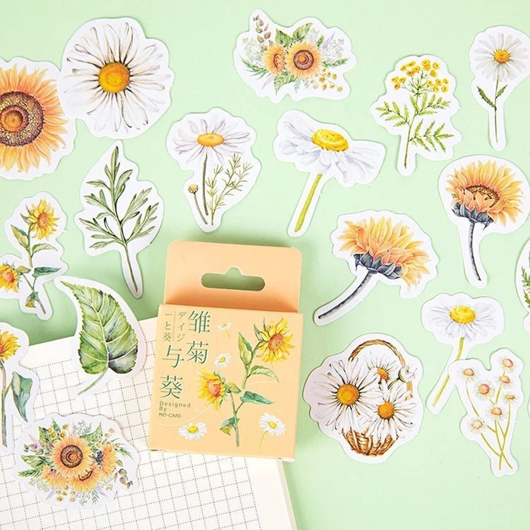 Daisy Mo-card Cartoon Flower Stickers - Etsy