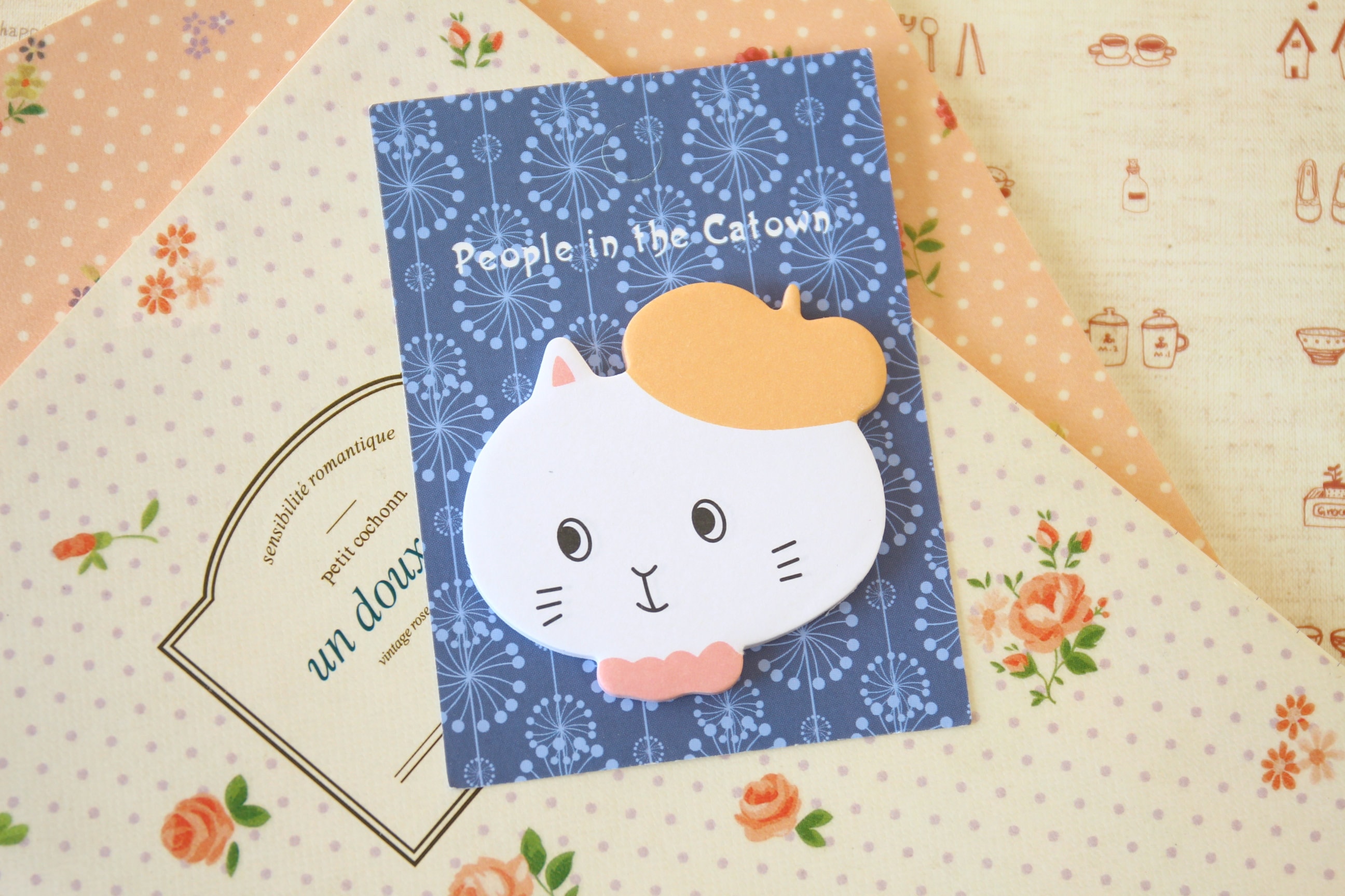 Catown Cartoon CAT Face Shapes Sticky Notes - Etsy