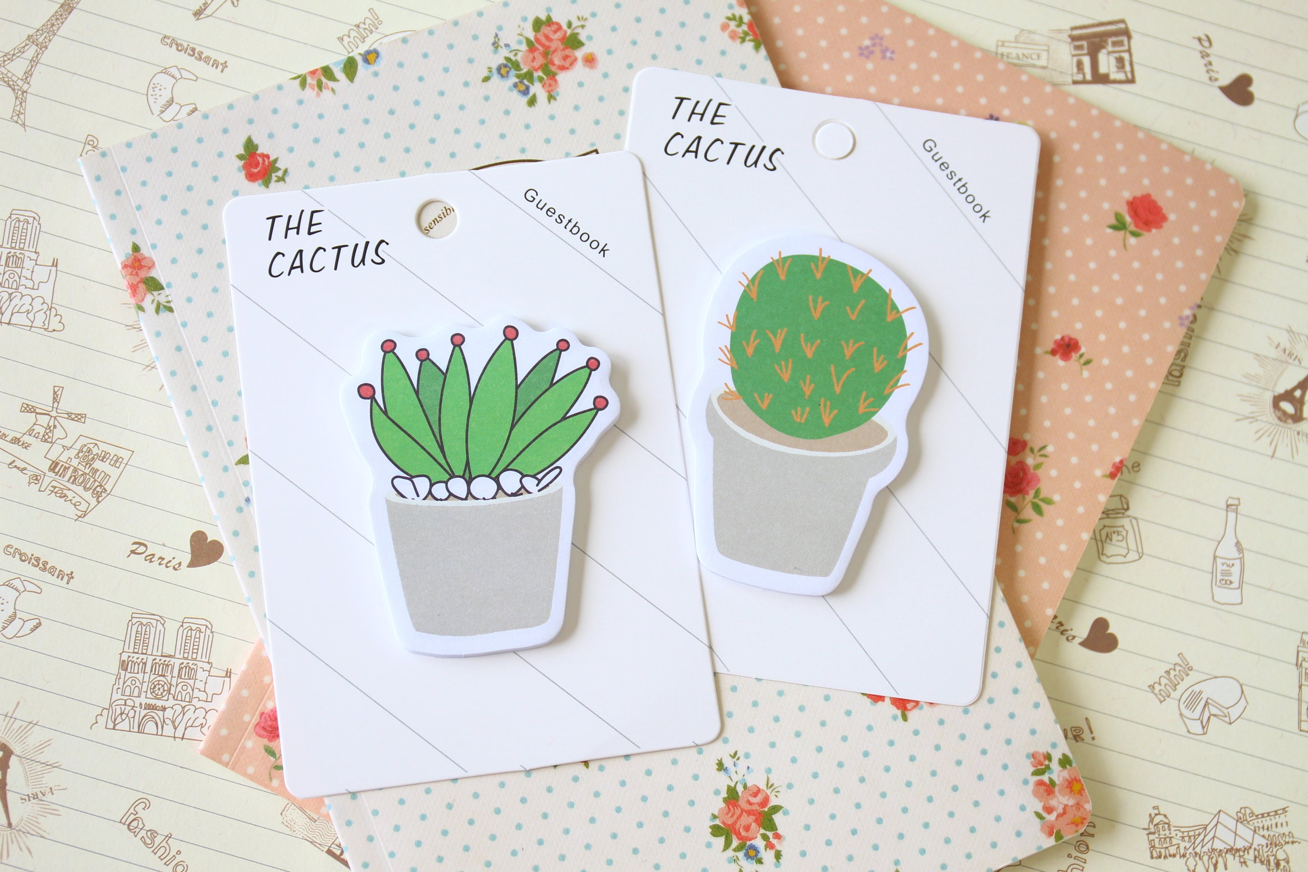 Cute Cactus Succulent Plants Shapes Sticky Notes | Etsy