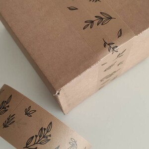 Spring Leaves Kraft Brown Paper Packaging Tape - Etsy