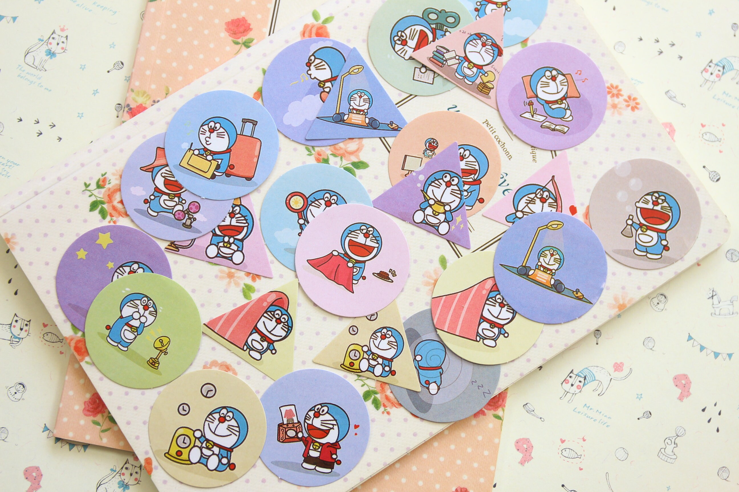 Doraemon Cartoon Point Stickers | Etsy