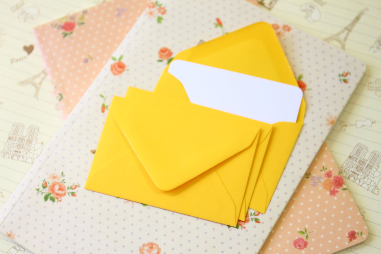 Golden Yellow Colour Mini Envelopes and Note Cards - Etsy