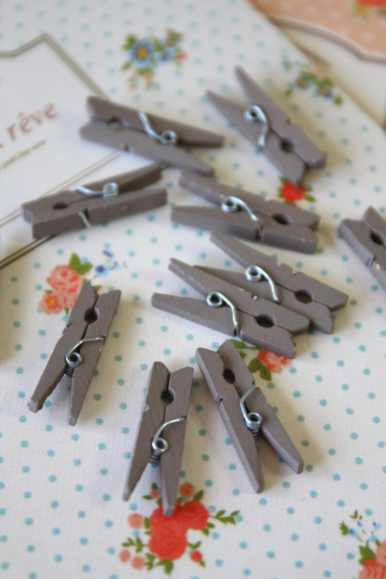 Brown Plain Colour Mini Pegs Note Clips - Etsy