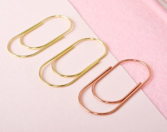 Extra Wide Jumbo Planner Paper Clips Large PAPERCLIP Black Rose Gold ...