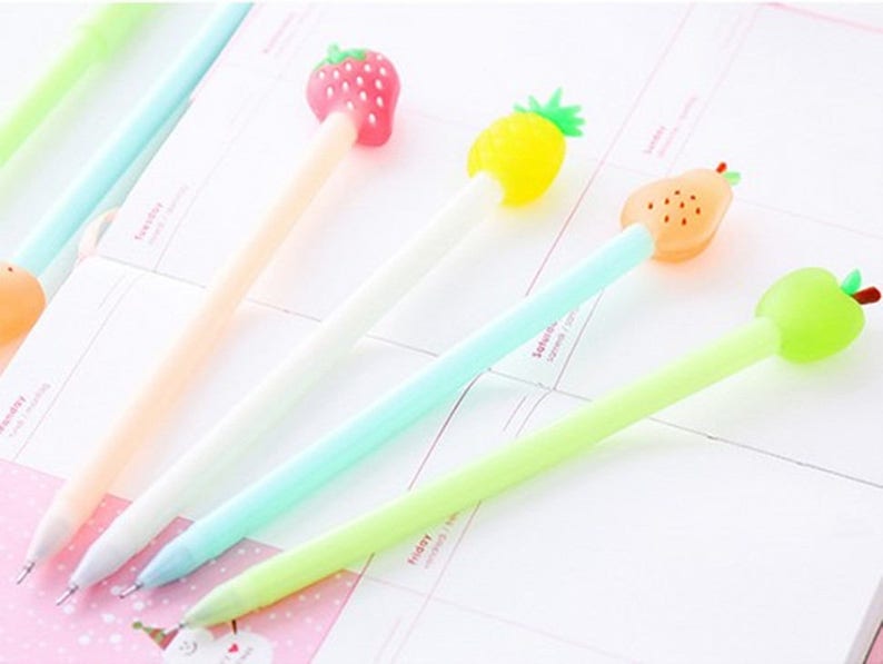 Fresh Fruit Cartoon Pens - Etsy