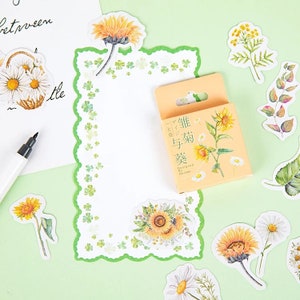 Daisy Mo-card Cartoon Flower Stickers - Etsy