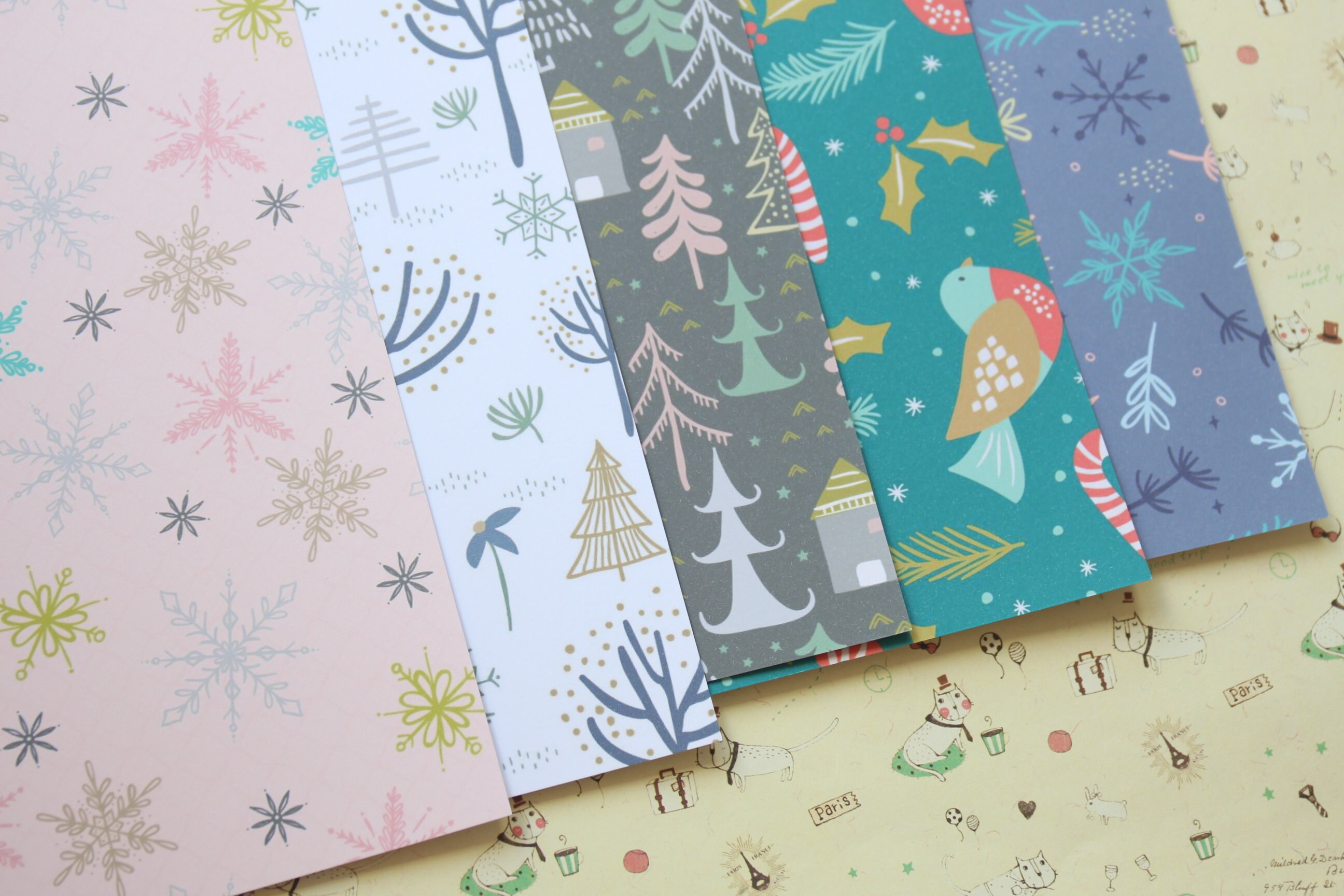 Set 04 Holiday Patterns Printed Christmas Card Stock 250gsm - Etsy