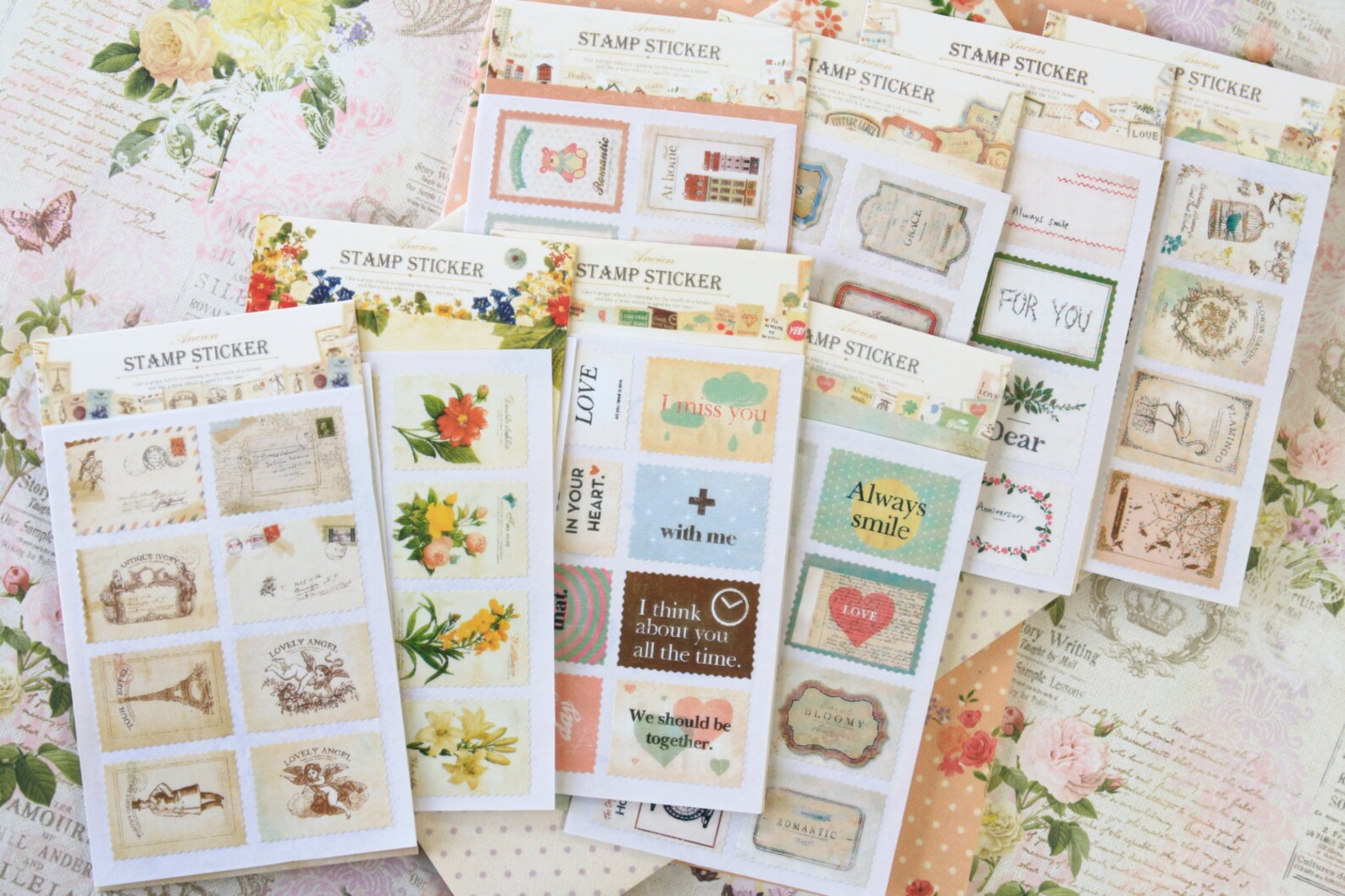 03 Feeling Ancien Cartoon Stamp Stickers | Etsy