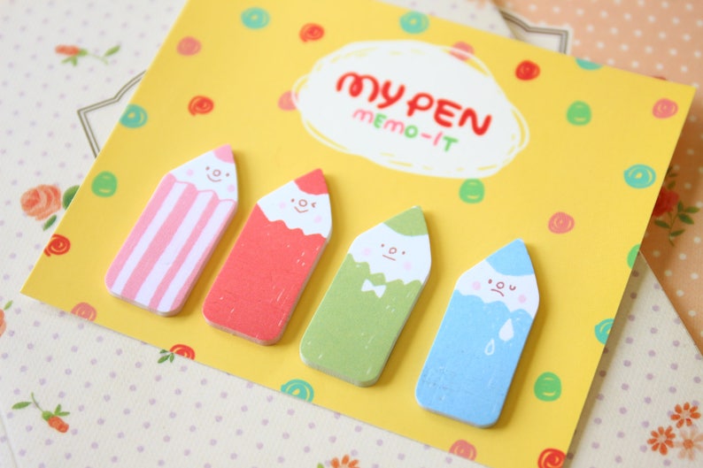 My Pen Friends Cartoon Sticky Notes Planner Tabs - Etsy