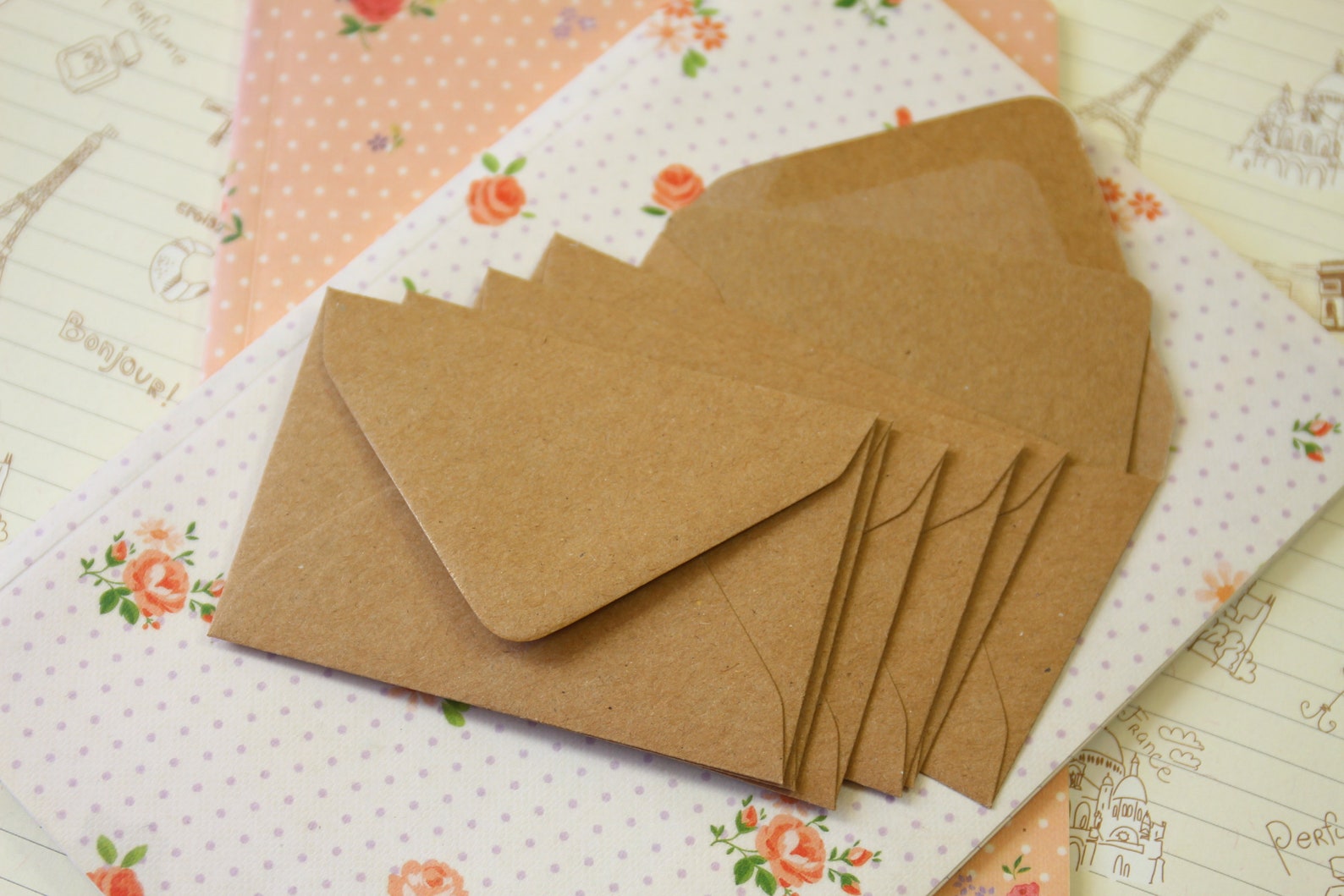Plain Kraft Brown Mini Envelopes & Plain Kraft Note Cards - Etsy