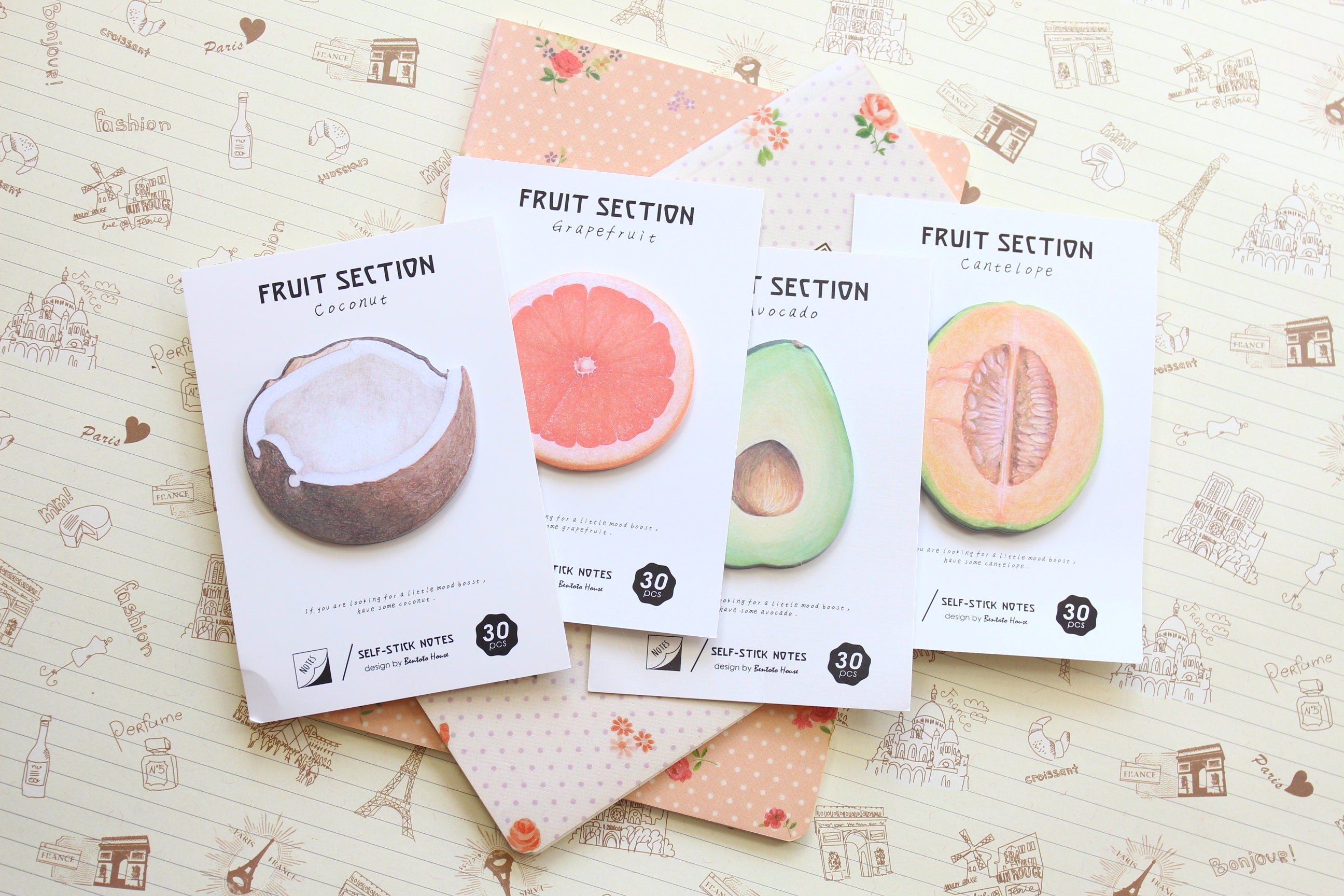 Fruit Section fruit shapes sticky notes | Etsy