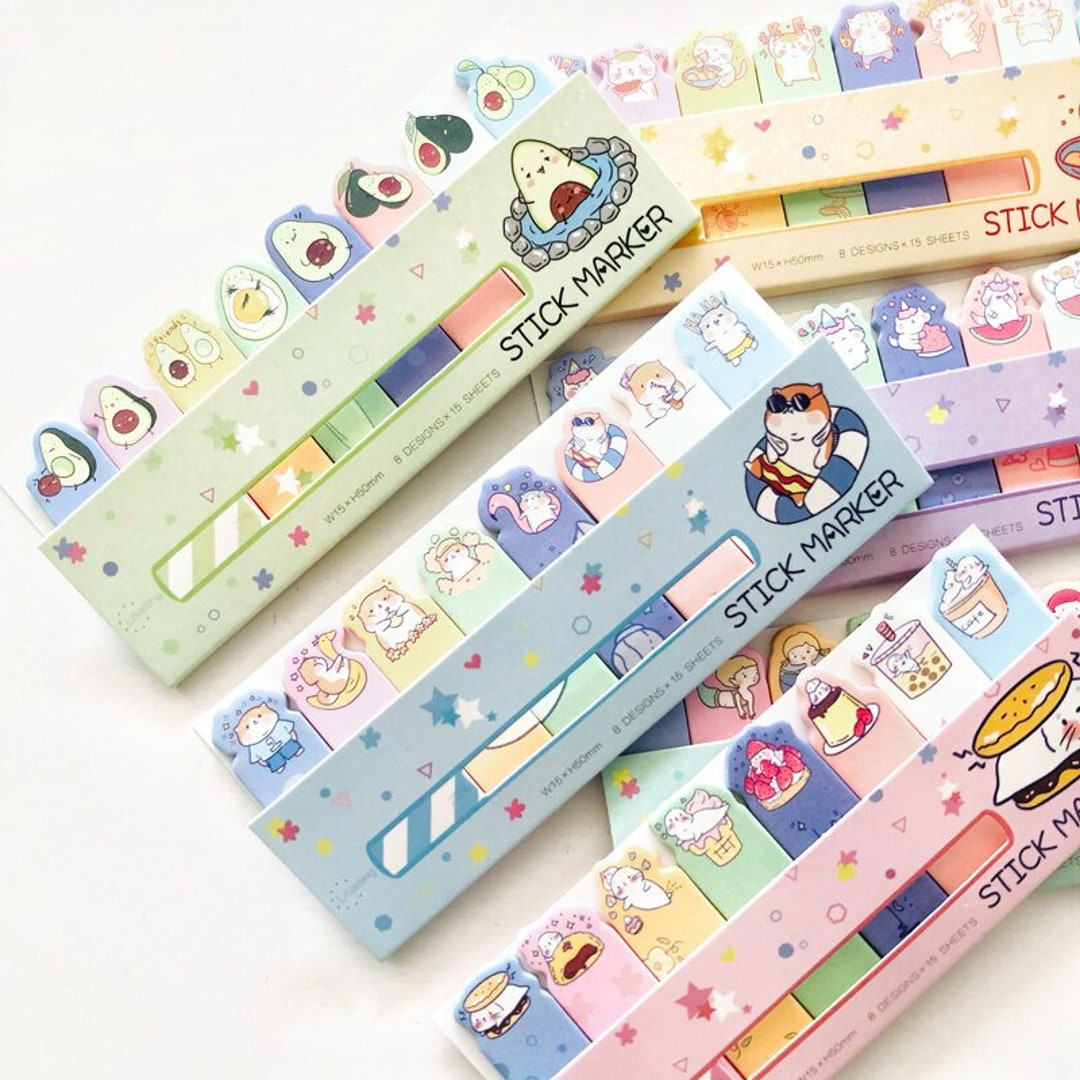 Nekoni Stick Marker Cartoon Sticky Notes - Etsy