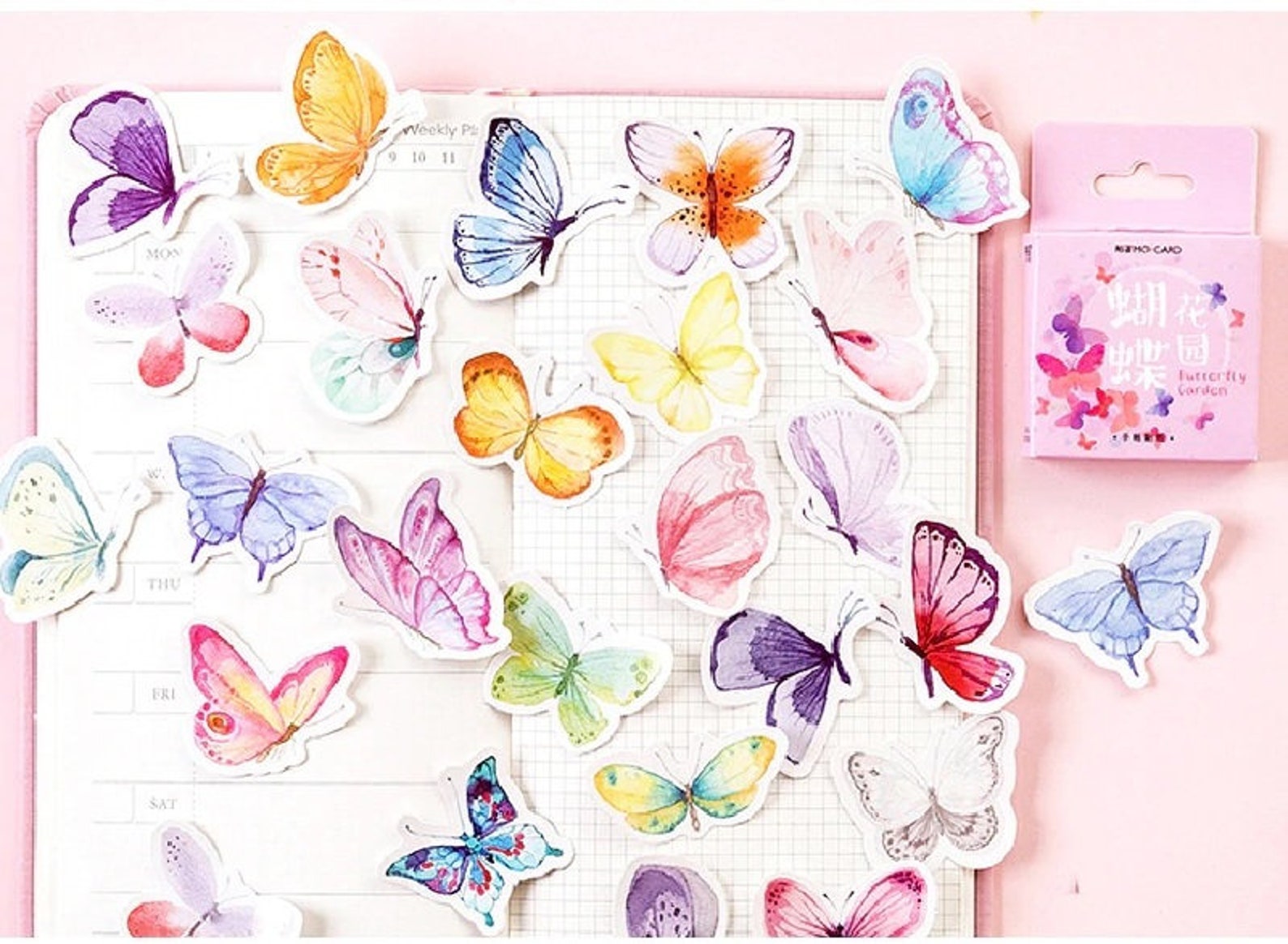 Butterfly Garden Mo-card Cartoon Shape Stickers - Etsy