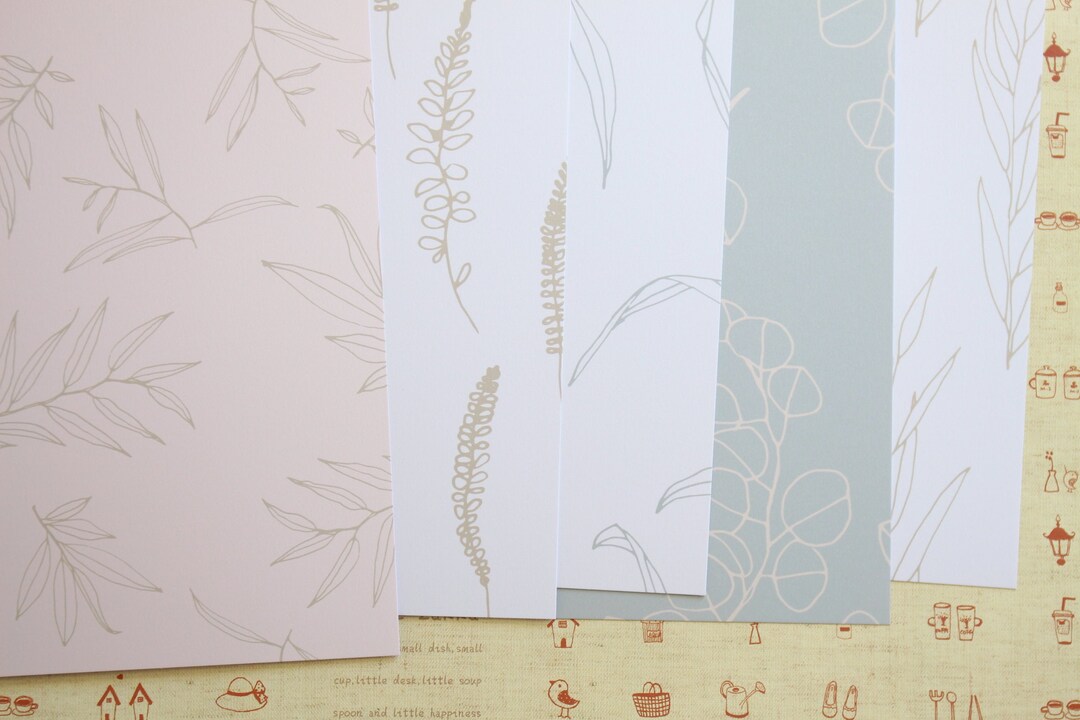 Set 01 Romantic Leaves Printed Card Stock 250gsm - Etsy
