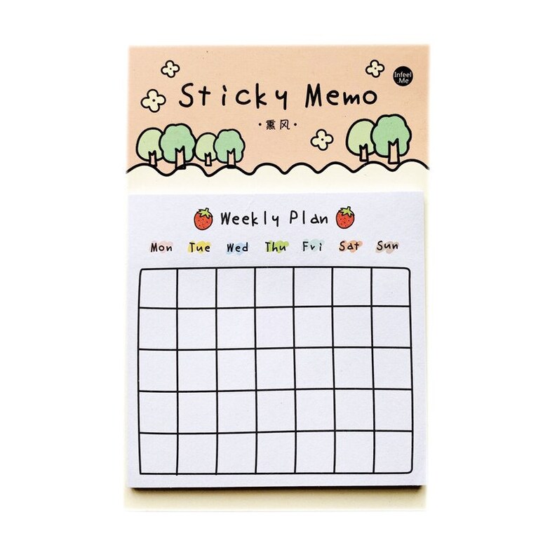Sunny Day Sticky Memo Cartoon Cat Schedule Checklist Weekly - Etsy