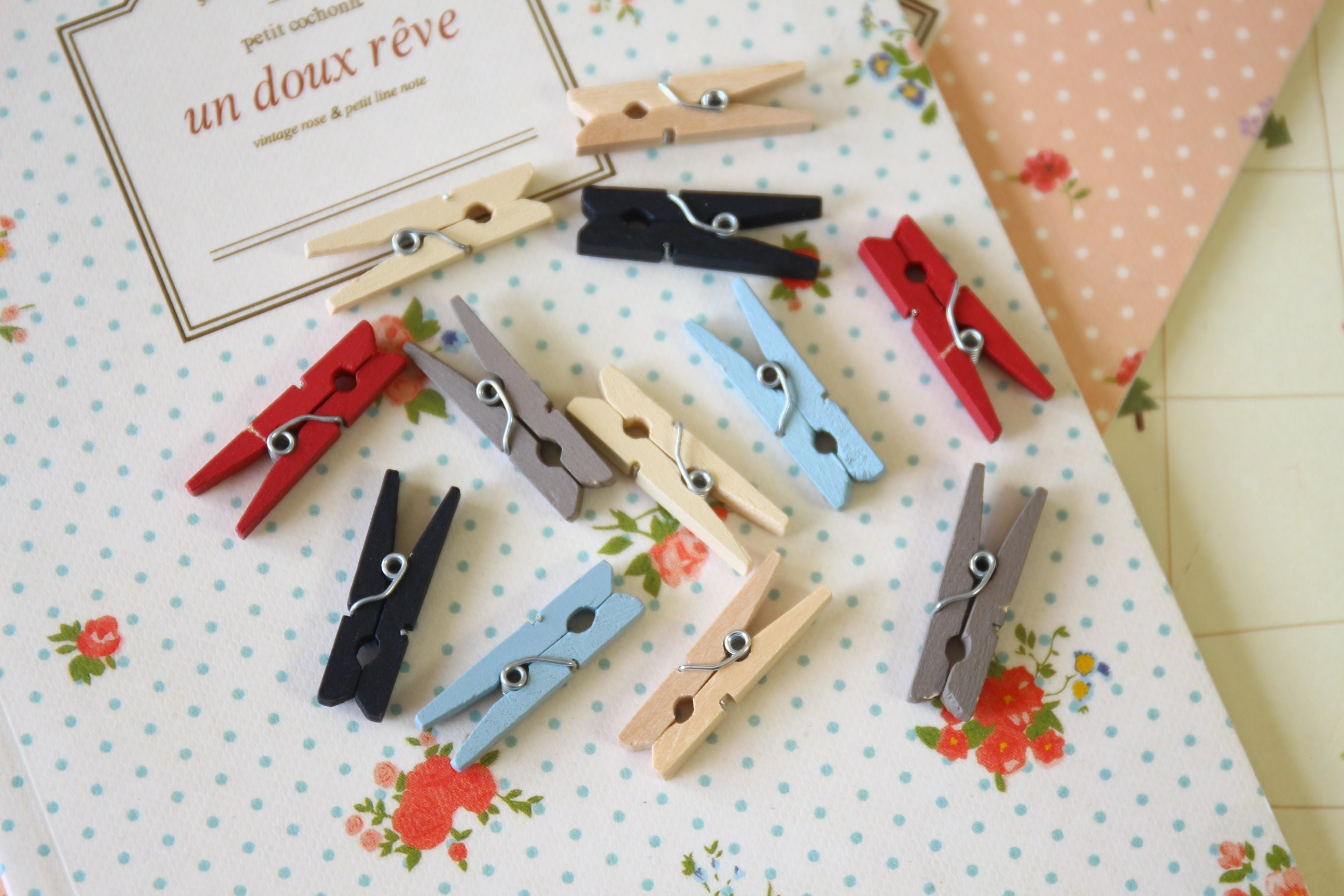 Brown Plain Colour Mini Pegs Note Clips - Etsy