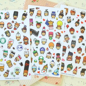 Hat Kids Cartoon Children & Food Diary Stickers - Etsy
