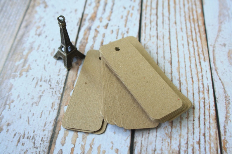 50pc Plain Recycled KRAFT BROWN Mini Long TAGS - Etsy UK