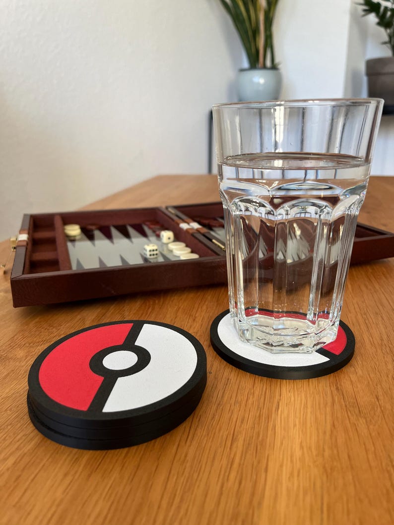 Poké Ball Coasters – Gamer Drink Coasters in a Poké Design | Fun Gift ...