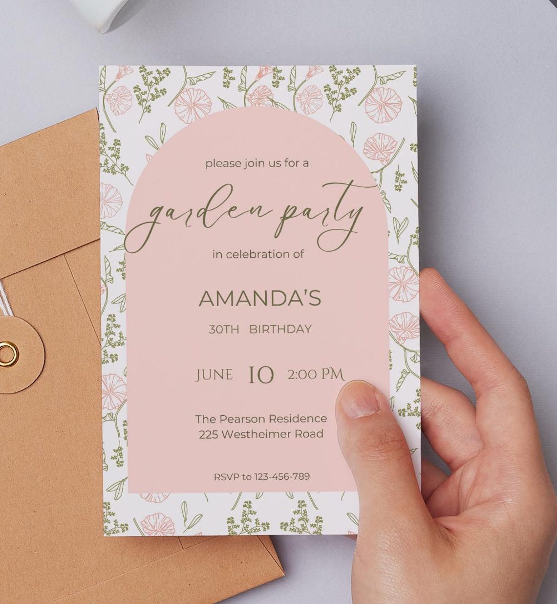 Garden Party Invitation | Summer Birthday Party Invitation | Spring ...