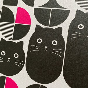 A4 / A3 Cat Wall Art Graphic Design Cats Geometric Cats - Etsy