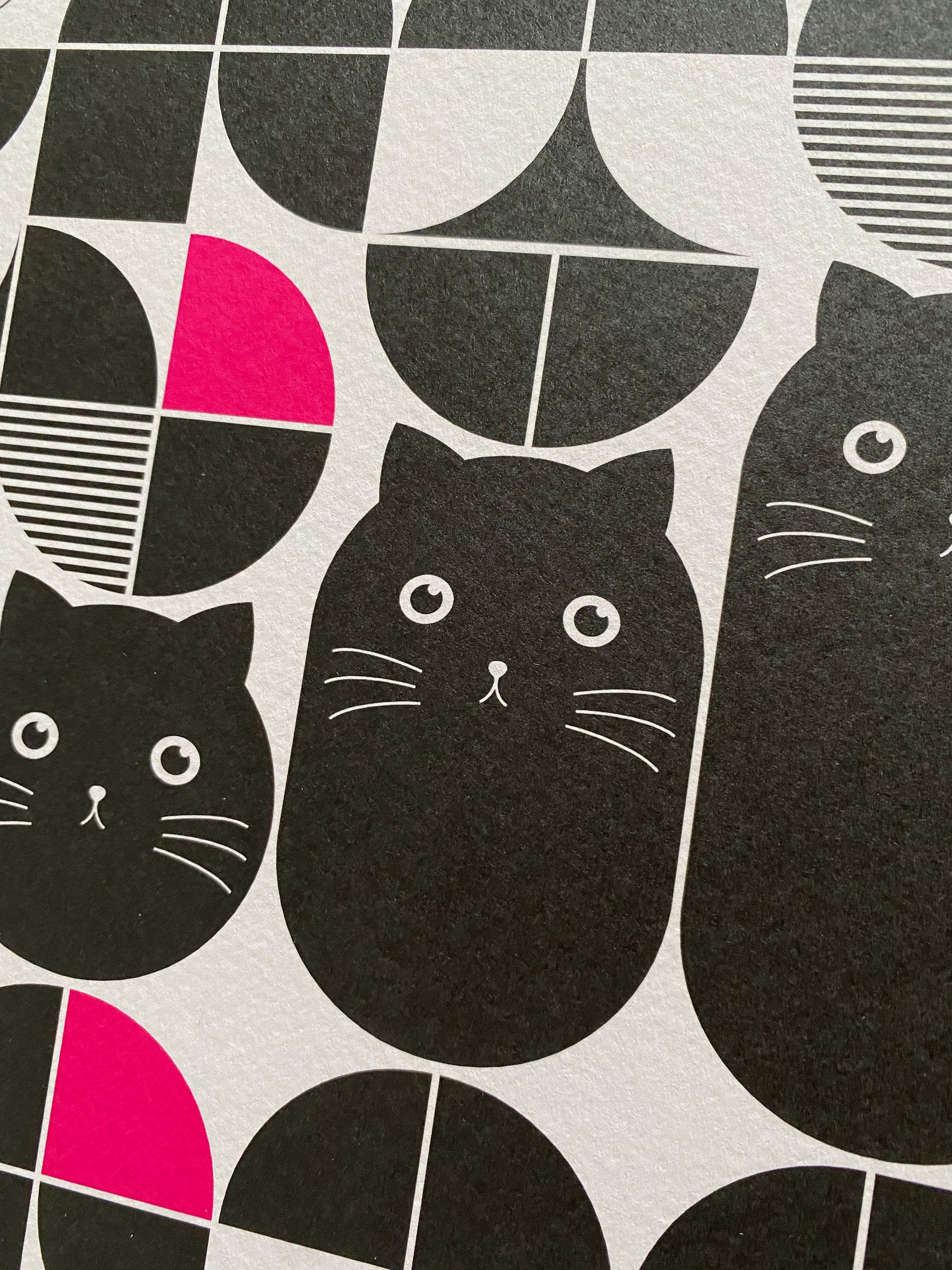 A4 / A3 Cat Wall Art Graphic Design Cats Geometric Cats | Etsy UK