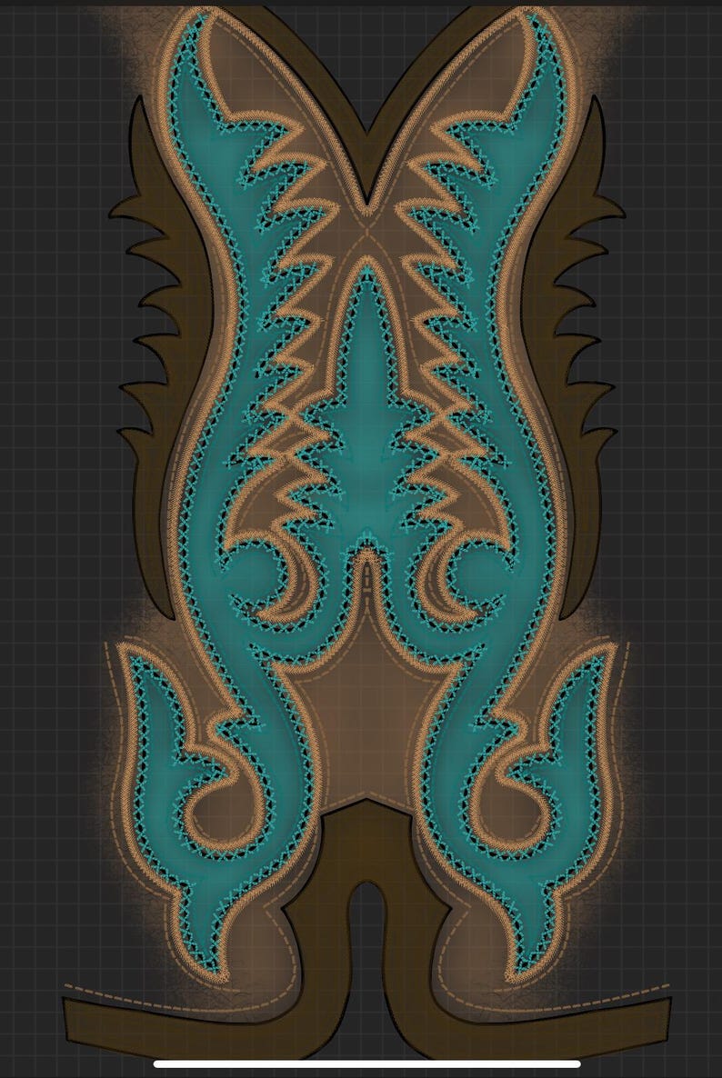 Cowboy Boot Stitching -PNG -western- Punchy- Farming- Cattle- Cows ...