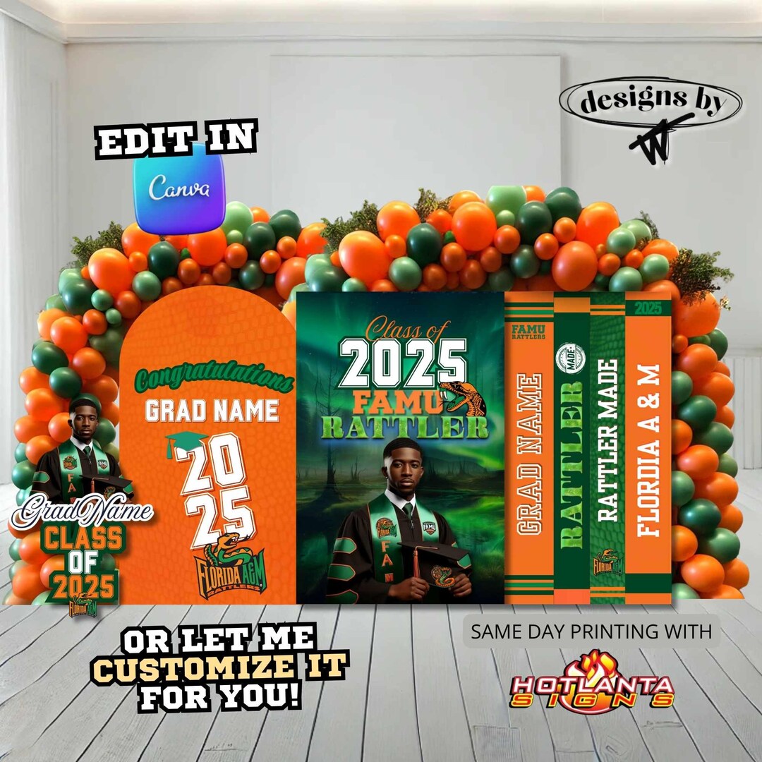 Custom Graduation Decor, Graduation Books Editable Canva, Graduate ...