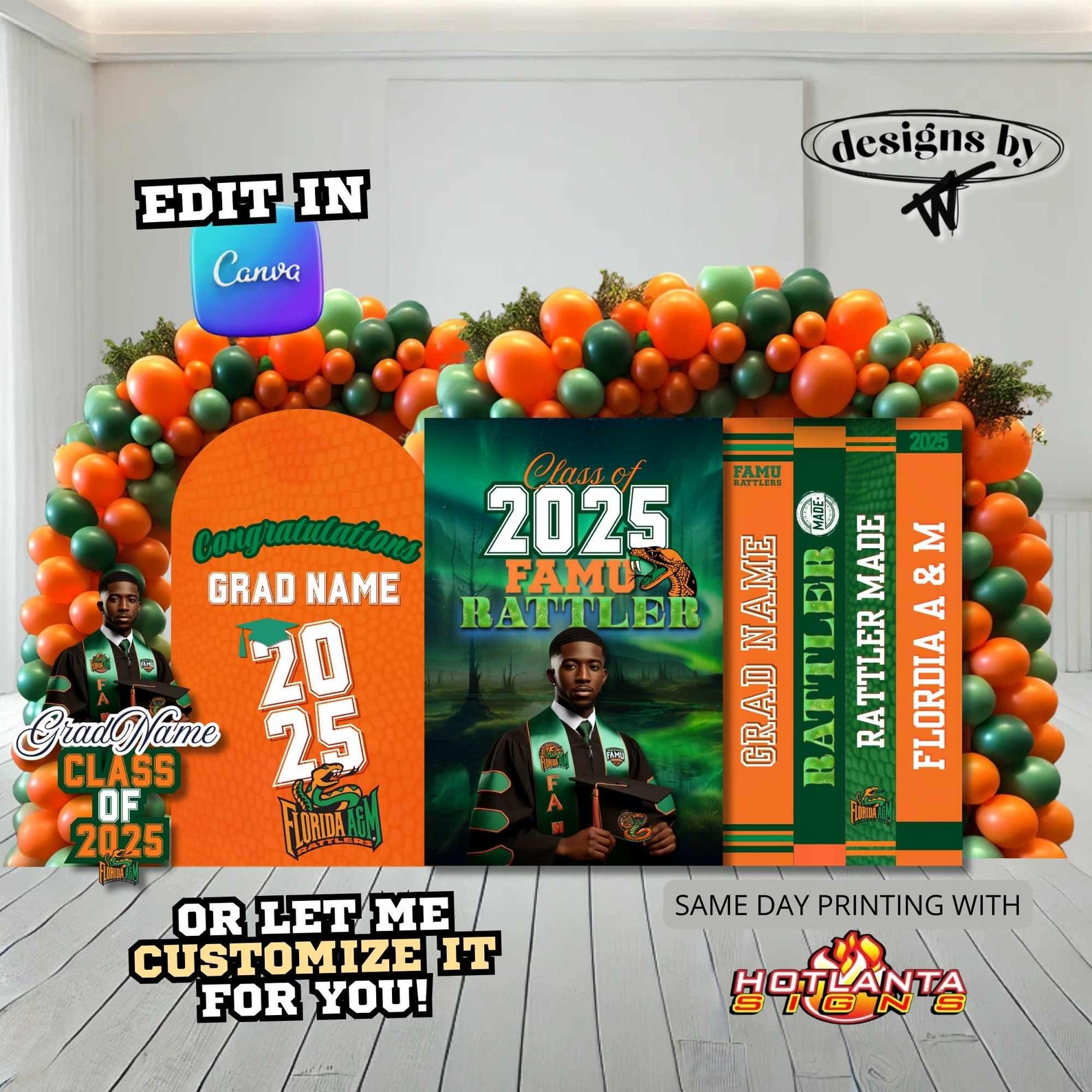 Custom Graduation Decor, Graduation Books Editable Canva, Graduate ...