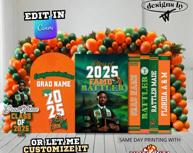 Custom Graduation Decor, Graduation Books Editable Canva, Graduate ...