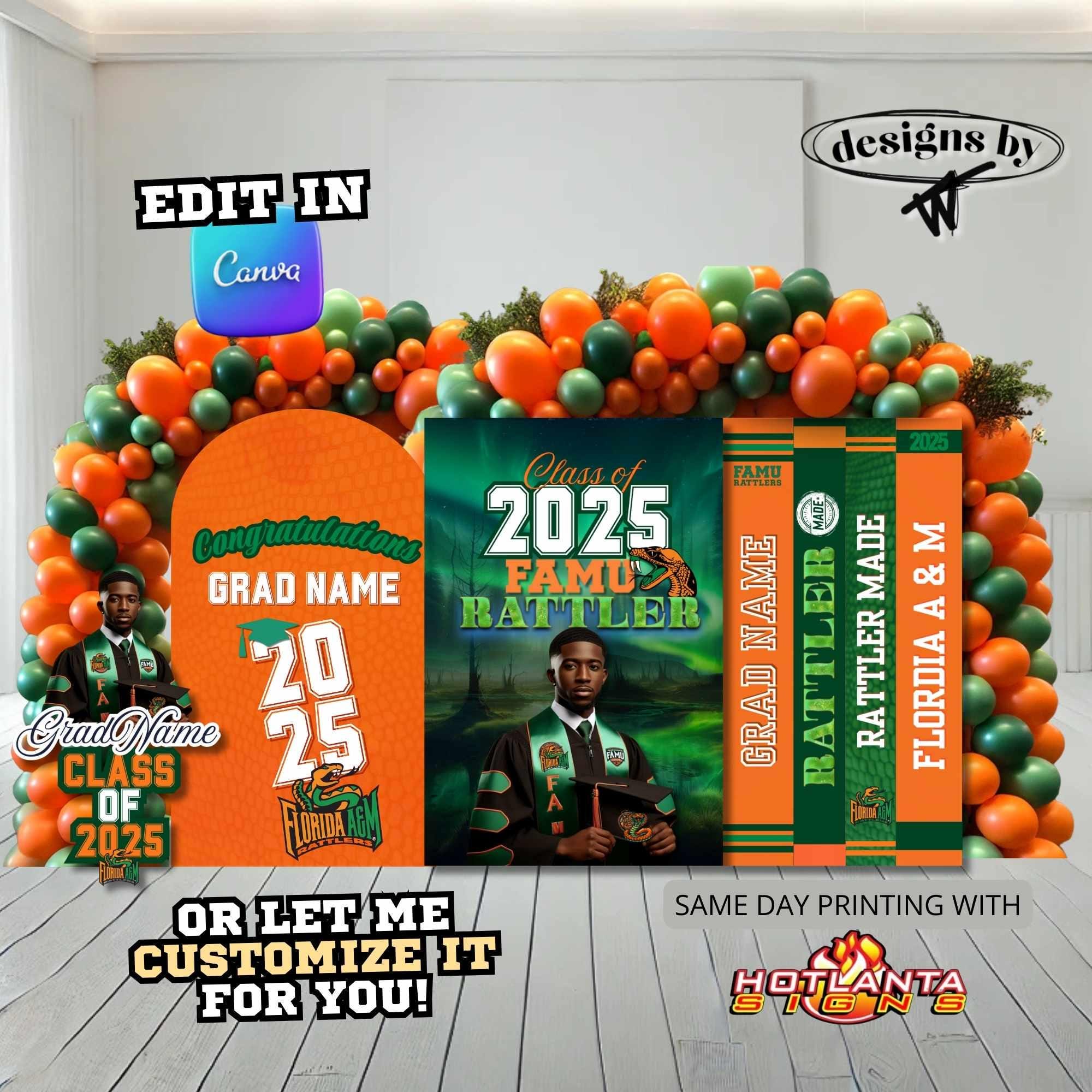 Custom Graduation Decor, Graduation Books Editable Canva, Graduate ...