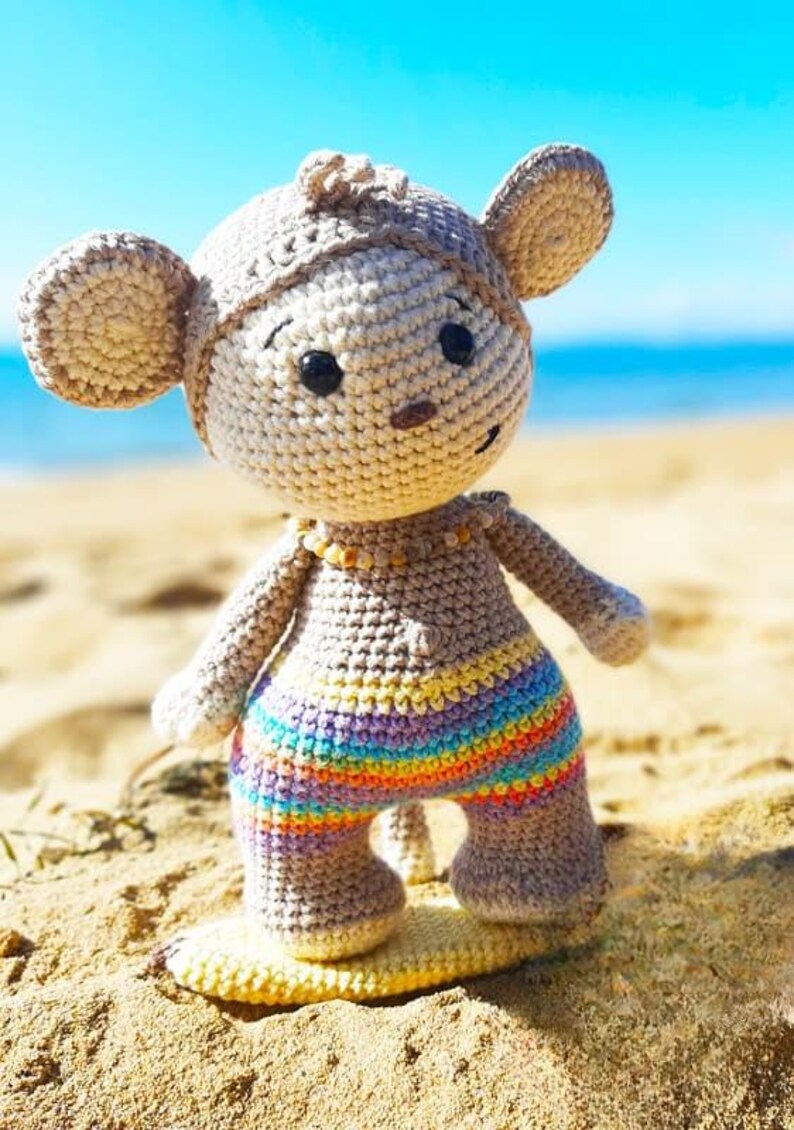 Amigurumi Surfer Monkey Crochet Pattern Fun DIY Toy, Easy Beginner ...