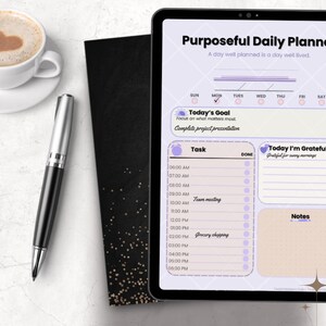 Purposeful Daily Planner Printable PDF | Undated Day Planner | 1-page ...