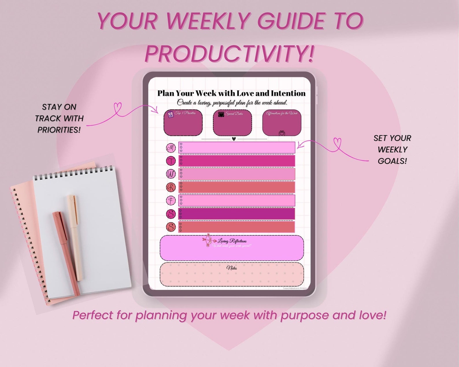 Digital Weekly Planner | Plan With Love & Purpose | Perfect for ...