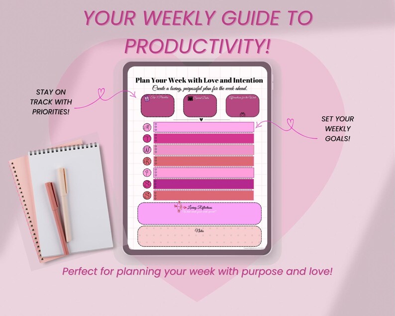 Digital Weekly Planner | Plan With Love & Purpose | Perfect for ...