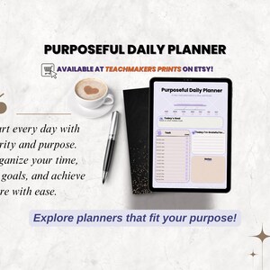 Purposeful Daily Planner Printable PDF | Undated Day Planner | 1-page ...