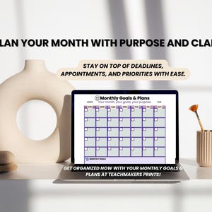 Monthly Goals & Plans Printable Planner Organize Your Month With Ease ...