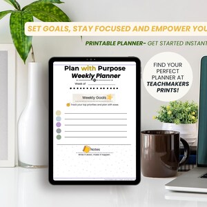 Plan With Purpose Weekly Planner | Printable PDF | Undated Weekly Layout for Productivity, Goal ...