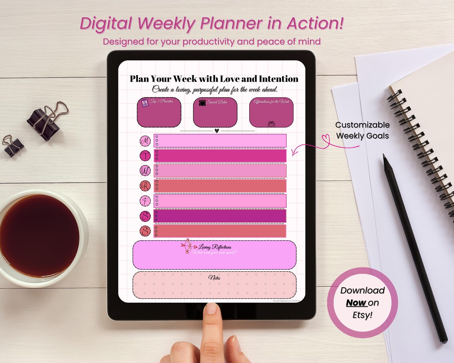 Digital Weekly Planner | Plan With Love & Purpose | Perfect for ...