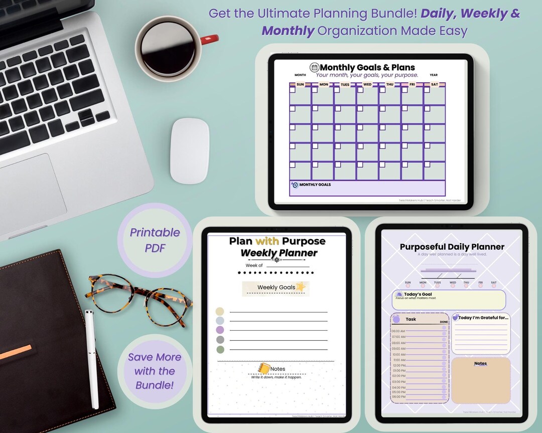 Ultimate Printable Planner Bundle | Daily, Weekly & Monthly Planning ...