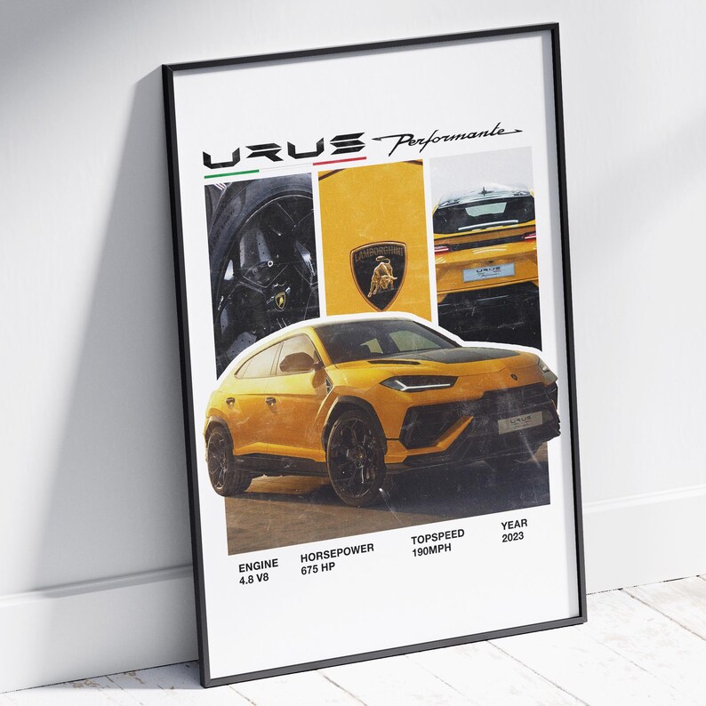 Luxury Digital Lamborghini Urus Wall Poster, Modern Car Wall Art - Etsy