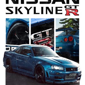 R34 Skyline GT-R Poster - Nissan R34 Art, Car Wall Decor, JDM Print - Etsy
