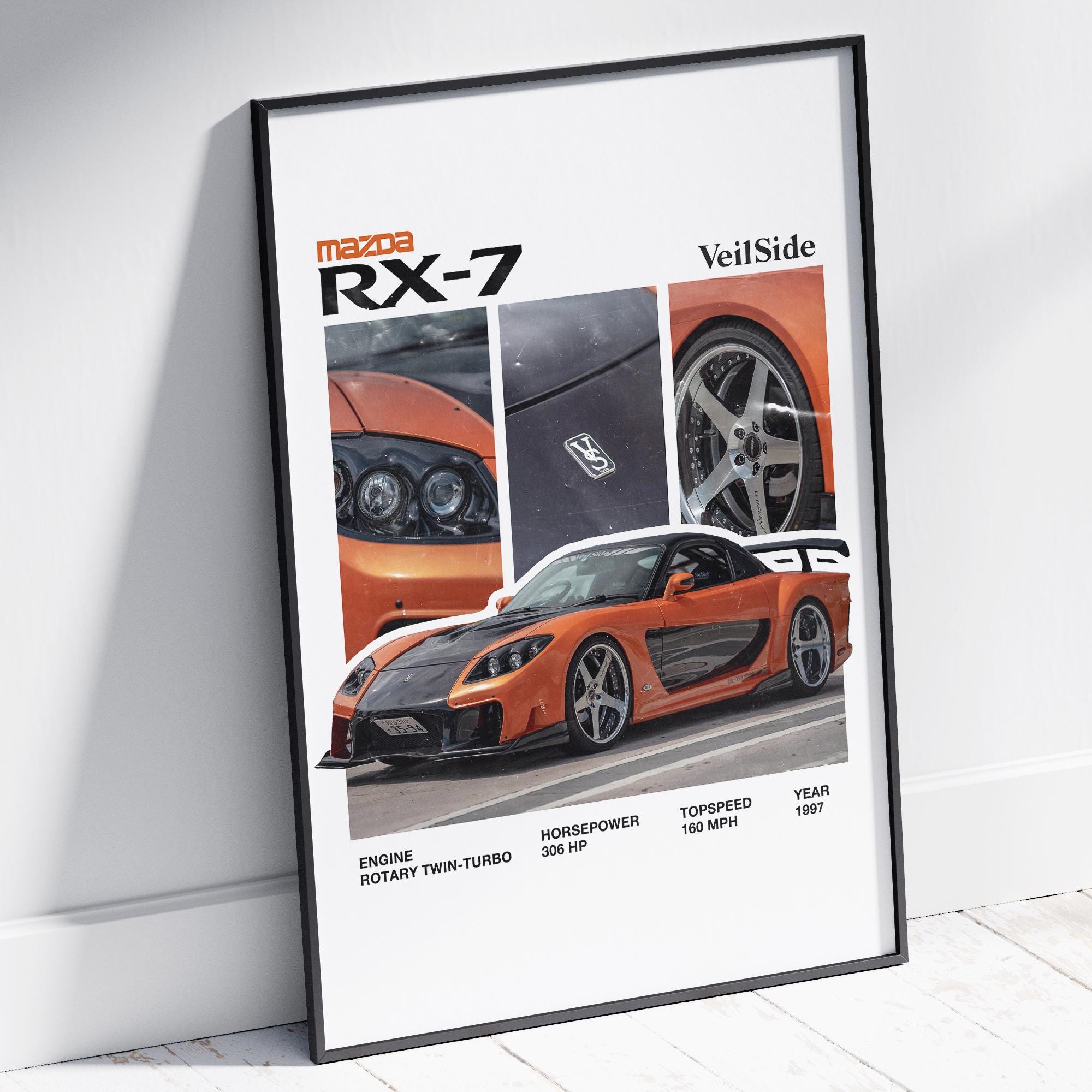 Mazda RX7 Veilside Poster From Fast and Furious Movie - Car Enthusiast ...