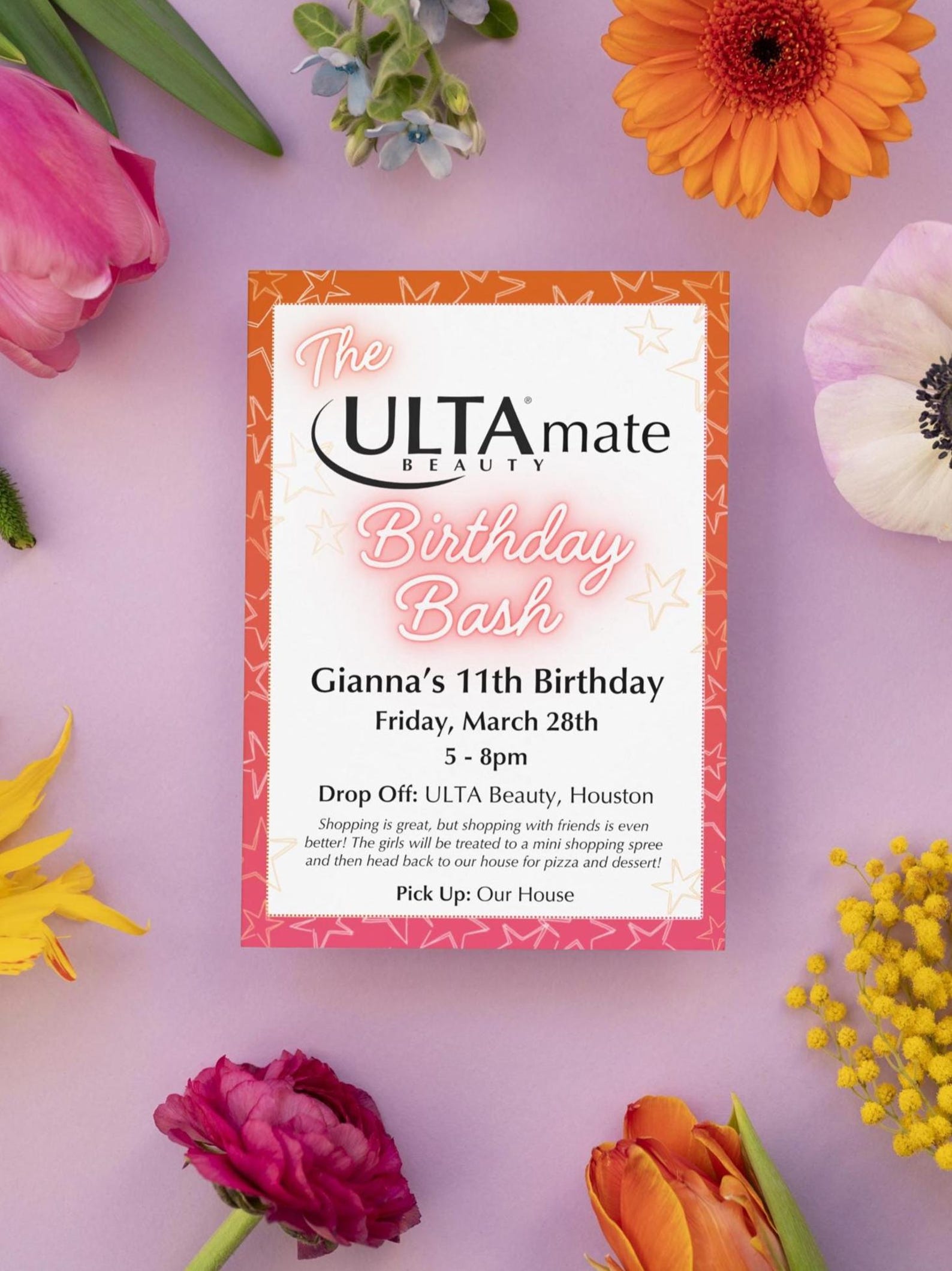 Ulta-mate NEON Beauty Bash Birthday Party Invitation - Editable Digital ...