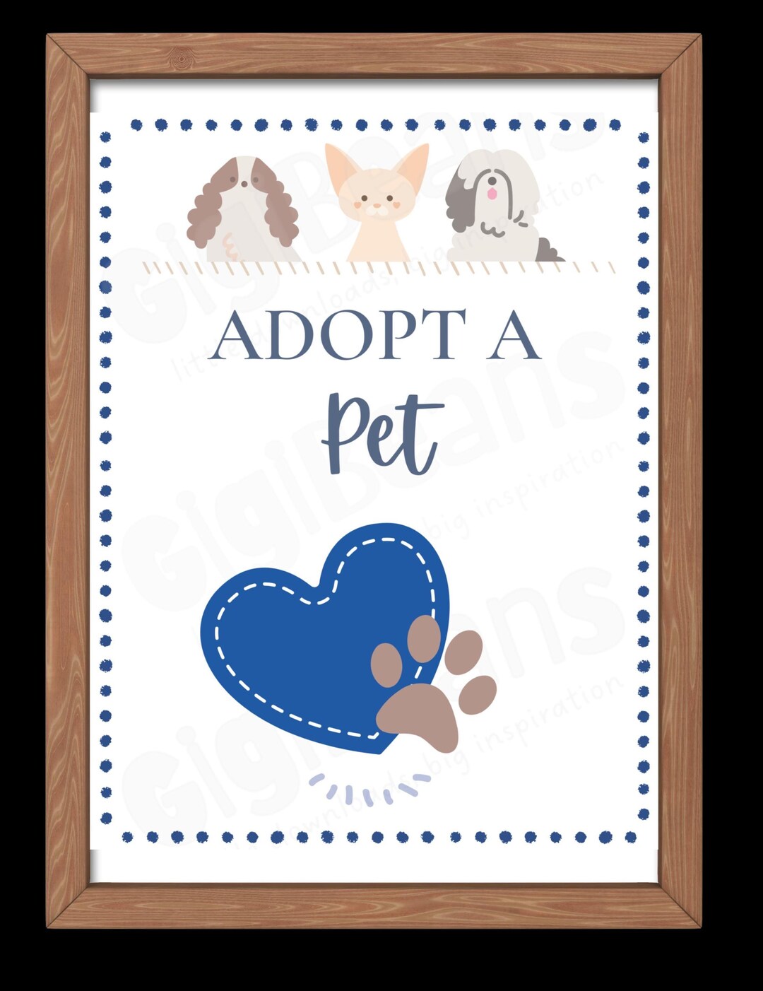 Adopt a PET Party Signage (BLUE) - Etsy