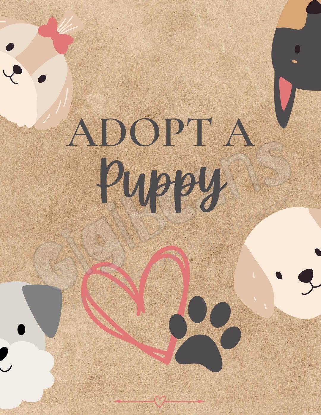 Adopt a Puppy Party Signage - Digital Download - Etsy