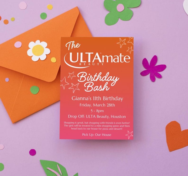 Ulta-mate Beauty Bash Birthday Party Invitation - Editable Digital ...