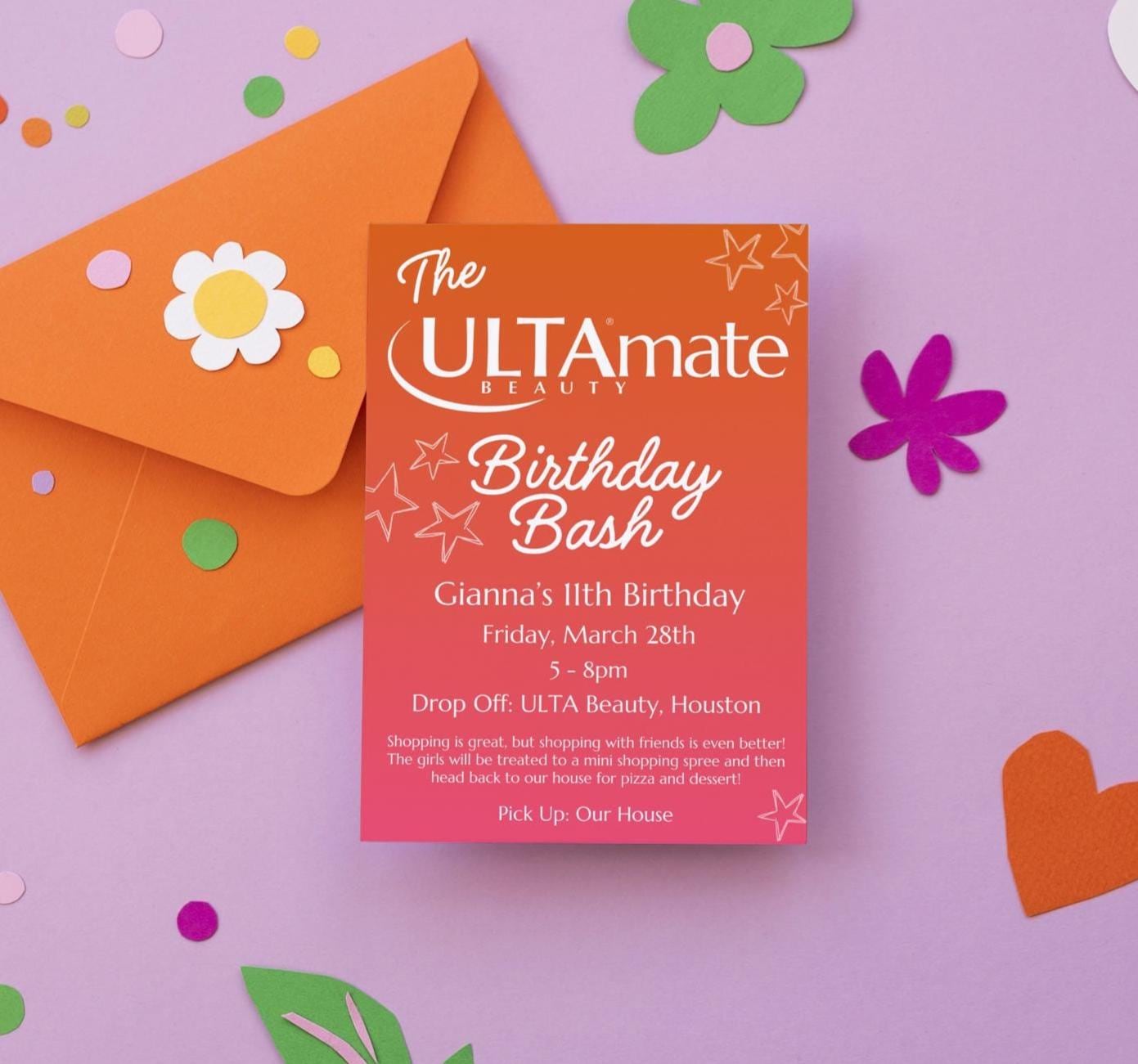 Ulta-mate Beauty Bash Birthday Party Invitation - Editable Digital ...