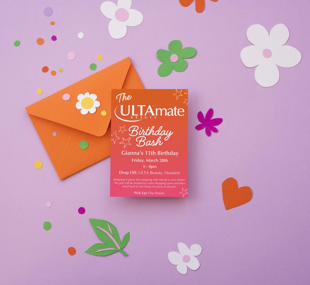Ulta-mate Beauty Bash Birthday Party Invitation - Editable Digital ...
