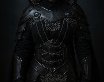 Medieval Lady Armor Suit- Brave Lady Chainmail Armor, Pauldrons With ...